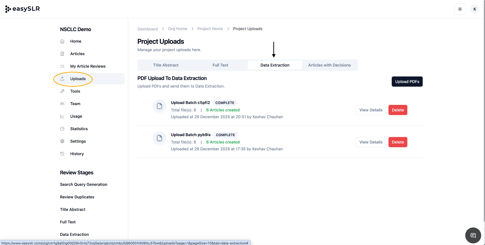 Direct PDF Upload to Data Extraction