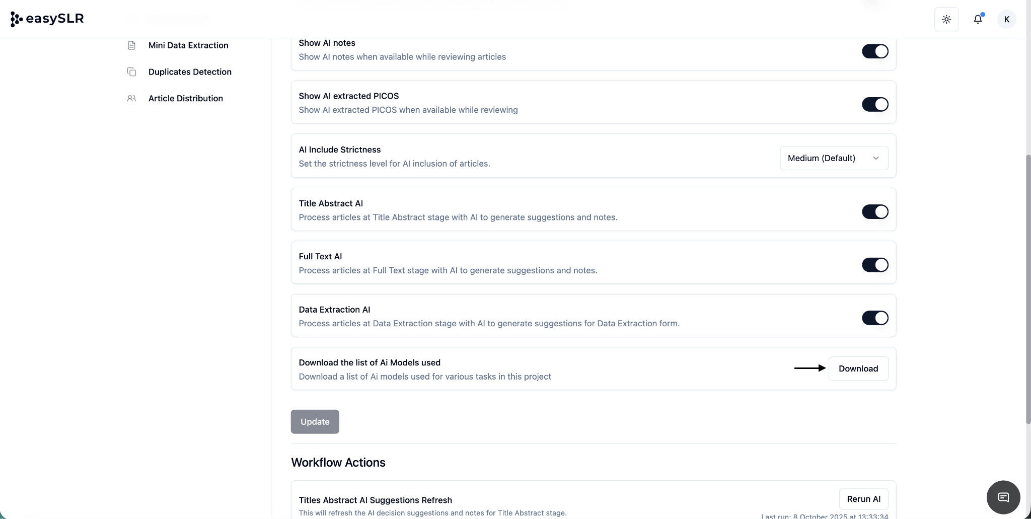 How to Download AI Models Used Across Different Processes in EasySLR?